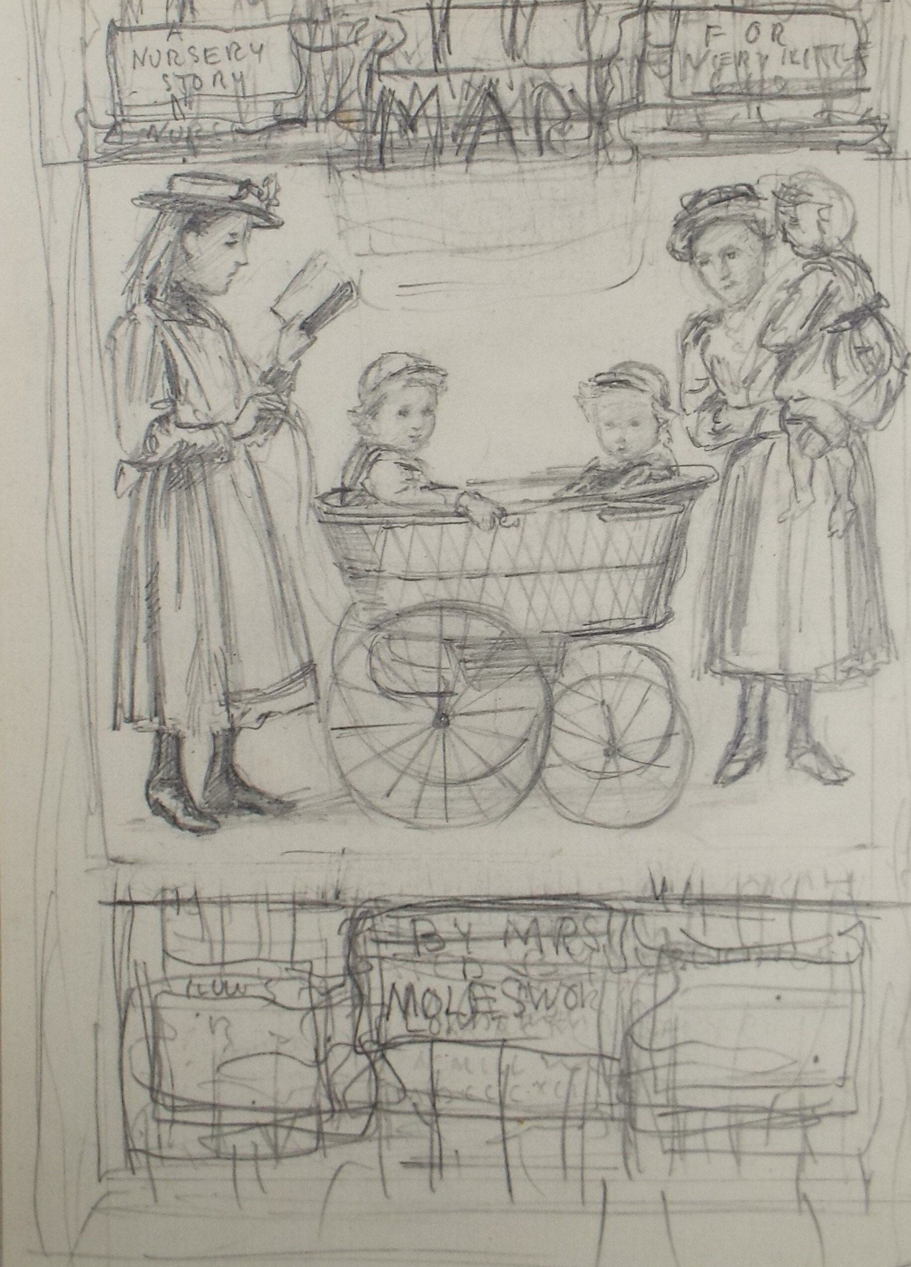 Original Pencil Sketch,'MARY - by Mrs Molesworth', Leonard Leslie Broo