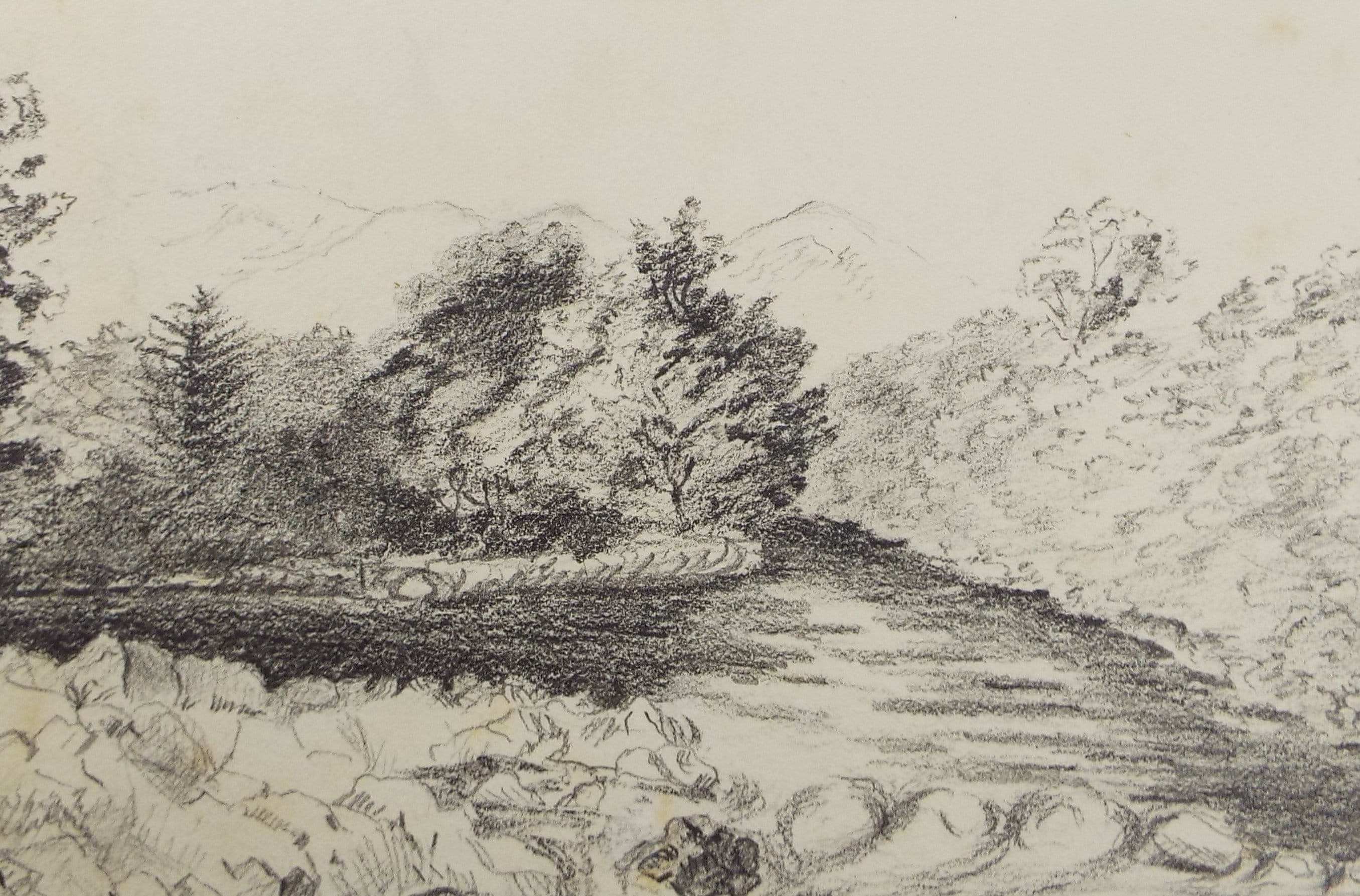Pencil Drawings Of Landscapes Original Pencil Drawing, 'River
